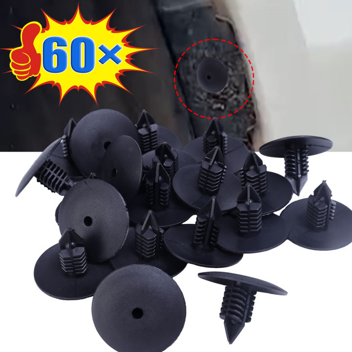 【Pphha】60Pcs 10mm Car Fender Clip Bumper Push Pin Buckle Black ...