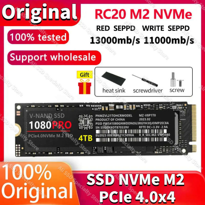 1080 Pro 4Tb SSD NVMe M2 PCIe 4.0X4 500GB 1TB 2TB 8TB ภายใน Solid State ...