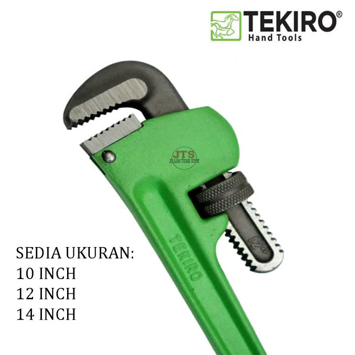 Kunci Pipa TEKIRO Pipe Wrench Kunci Ledeng 10 Inch sedia Juga Ukuran 12 ...