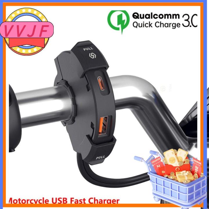 VVGF 12V Bộ sạc nhanh USB xe máy Sạc nhanh Nguồn cổng điện thoại di ...