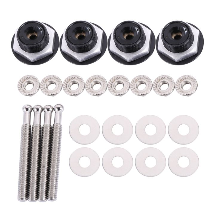4X Push Button Quick Release Car Hood Bonnet Latch Pin Lock Bumper Clip ... 4X Push Button Quick Release Car Hood Bonnet Latch Pin Lock Bumper Clip ...