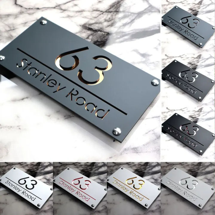 Customized Sign Outdoor House Number Plate Personalized Family Address ...