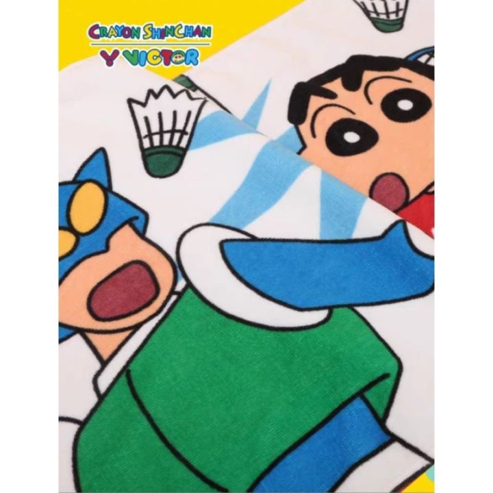 🆕️(พร้อมส่ง) ผ้าขนหนู สำหรับเช็ดหน้า VICTOR × SHIN CHAN สินค้ารับประกัน ...