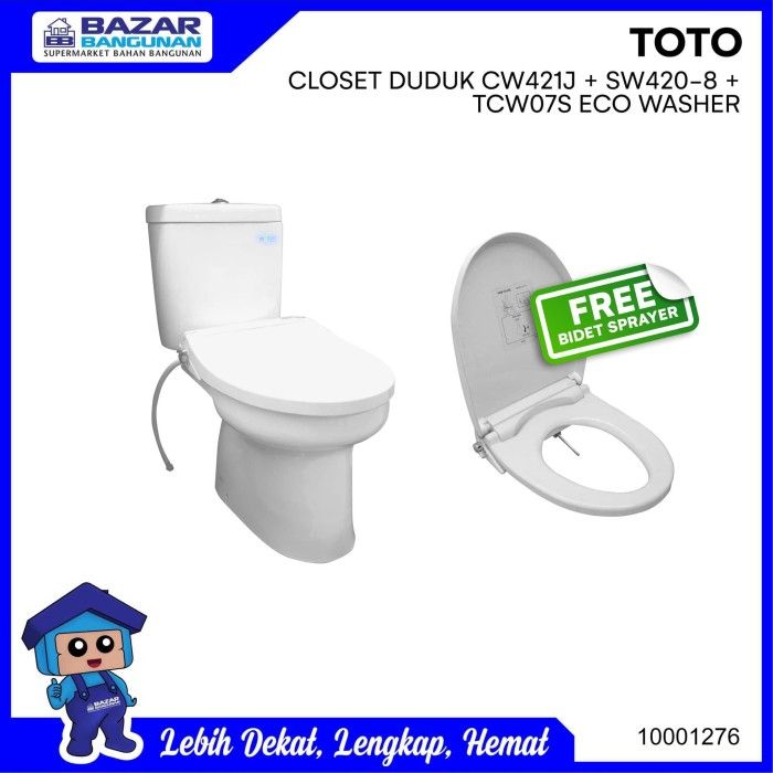 CLOSET KLOSET TOILET DUDUK TOTO CW 421 JP J CW421J WHITE ECO WASHER ...