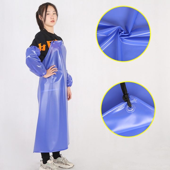 Waterproof PVC super long double-sided apron 120x80cm oil-proof apron ...