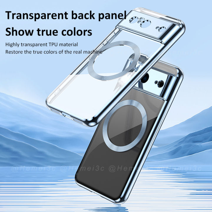 For Google Pixel 8 Pro Casing Transparent Plating Soft TPU Back Phone ...