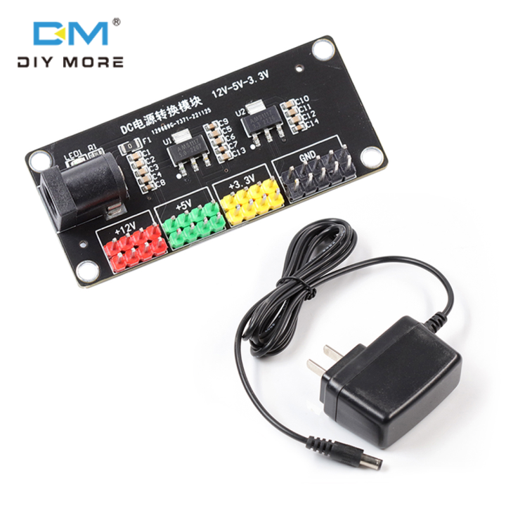 diymore DC-DC 12 V ถึง 3.3 V / 5 V / 12 V ตัวแปลงแรงดันไฟฟ้าแบบ Multi-Output Step-Down Power ...