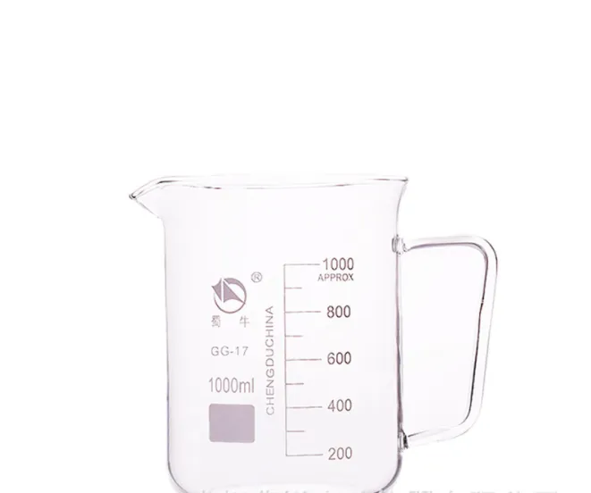 SHUNIU Beaker Glass With Glass Handle / Gelas Kimia Kaca 1000 ml ...