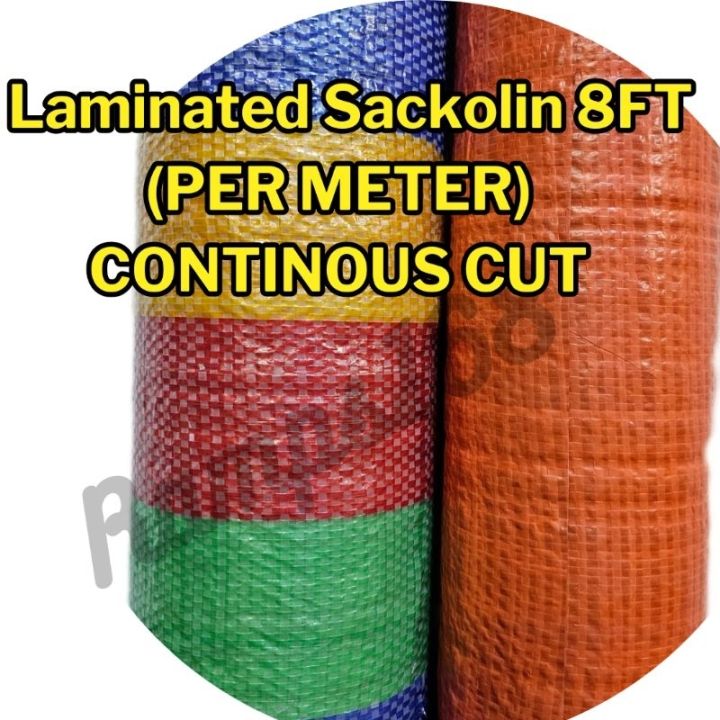 Sakolin Laminated Stripe Blue Orange 8FT (PER METER) Waterproof Sack ...