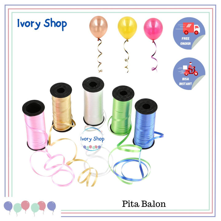 Pita balon langit langit / tali balon gas 1 rol 90 meter | Lazada Indonesia