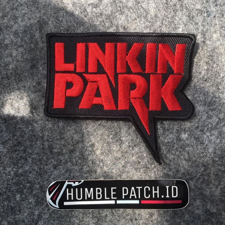PATCH ON ! EMBLEM BORDIR LINKIN PARK BAND LOGO FONT RED TULISAN MERAH | Lazada Indonesia