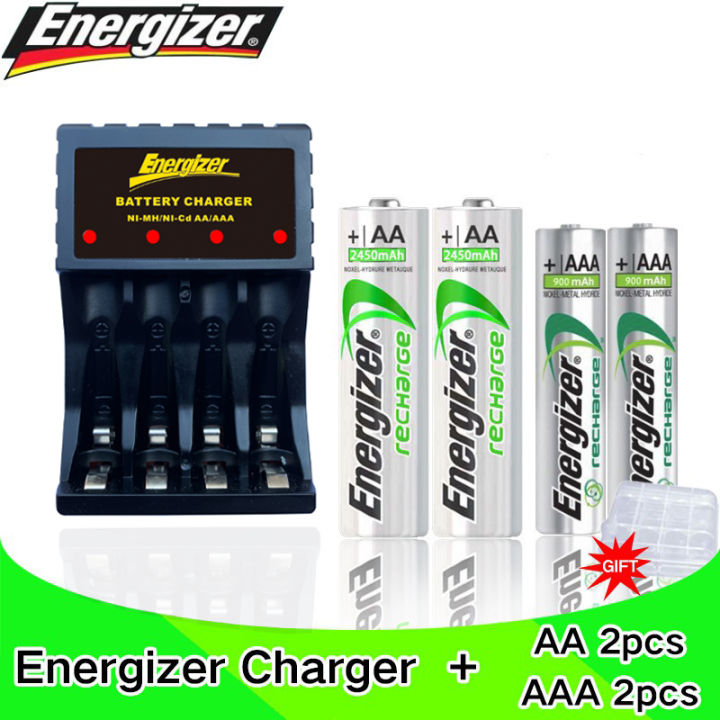 Energizer Original AA/AAA Batteries Charger + 1.2V AA 2450mAh Ni-MH ...