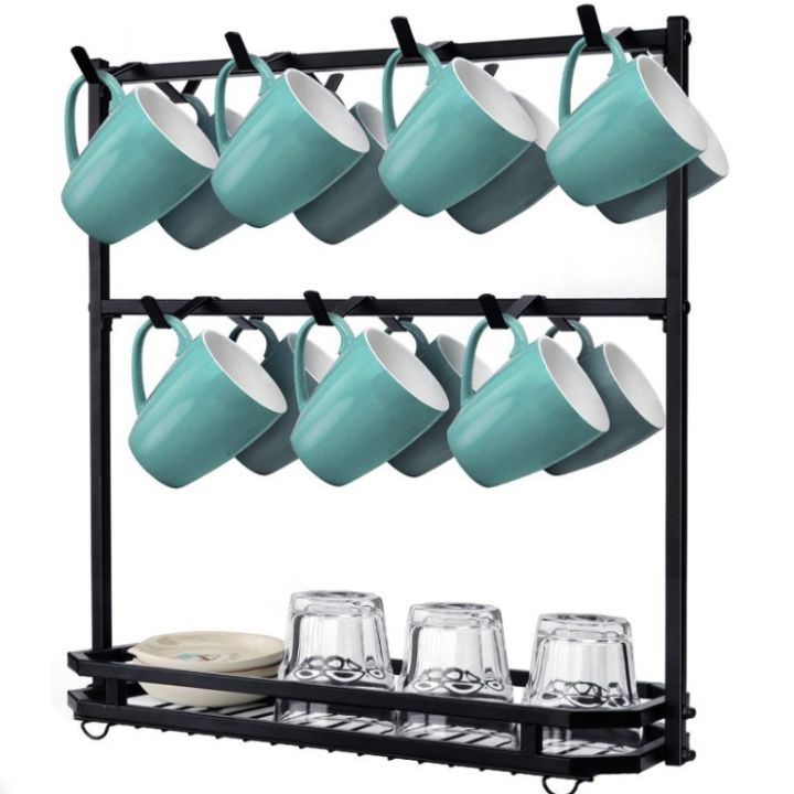2-layer cup rack coffee rack desktop rack water cup storage rack ...