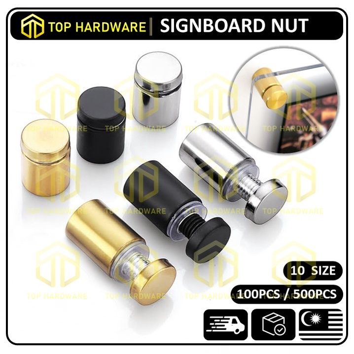 TOP🇲🇾 Advertising Signboard Screw Holder Stainless Steel Glass Spacer ...