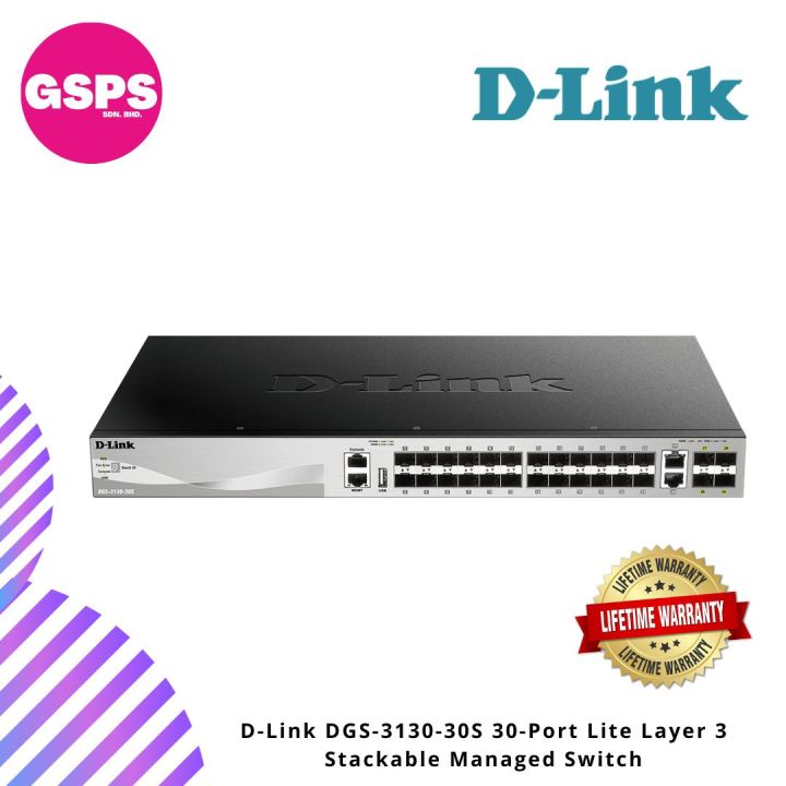 D-Link DGS-3130-30S 30-Port Lite Layer 3 Stackable Managed Switch | Lazada