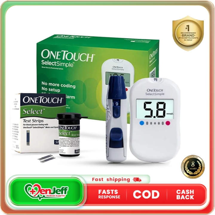 One Touch Select Simple Glucometer Machine Complete Set or One Touch ...