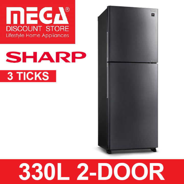 SHARP SJ-RF33E-DS 330L 2-DOOR FRIDGE | Top Freezer | 3 Ticks | Lazada ...