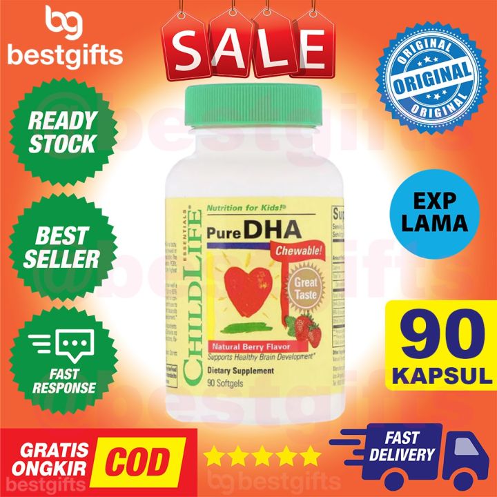 CHILDLIFE CHILD LIFE PURE DHA CHEWABLE FISH OIL MINYAK IKAN NUTRISI ...