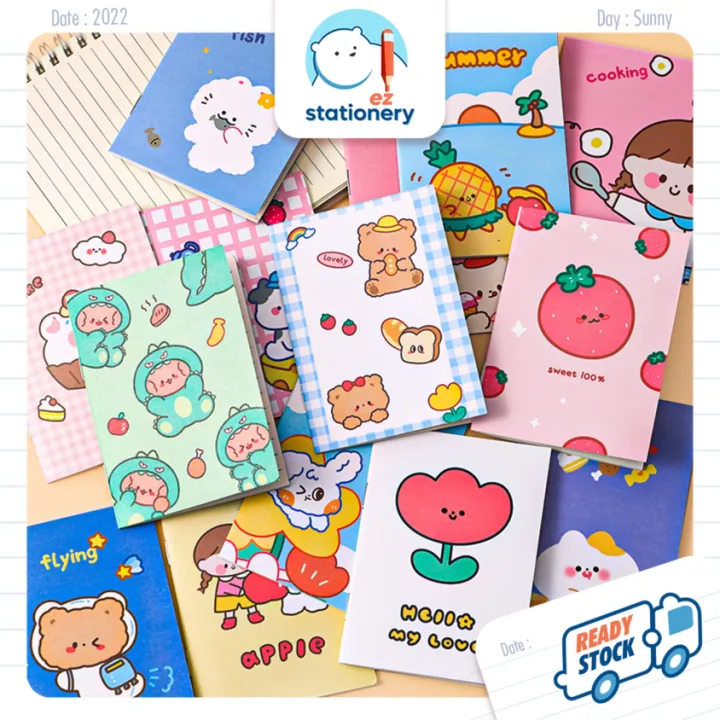 🇲🇾 Ready Stock Cute Cartoon Mini Notebook 1pc Cute Memo Pad Pocket ...