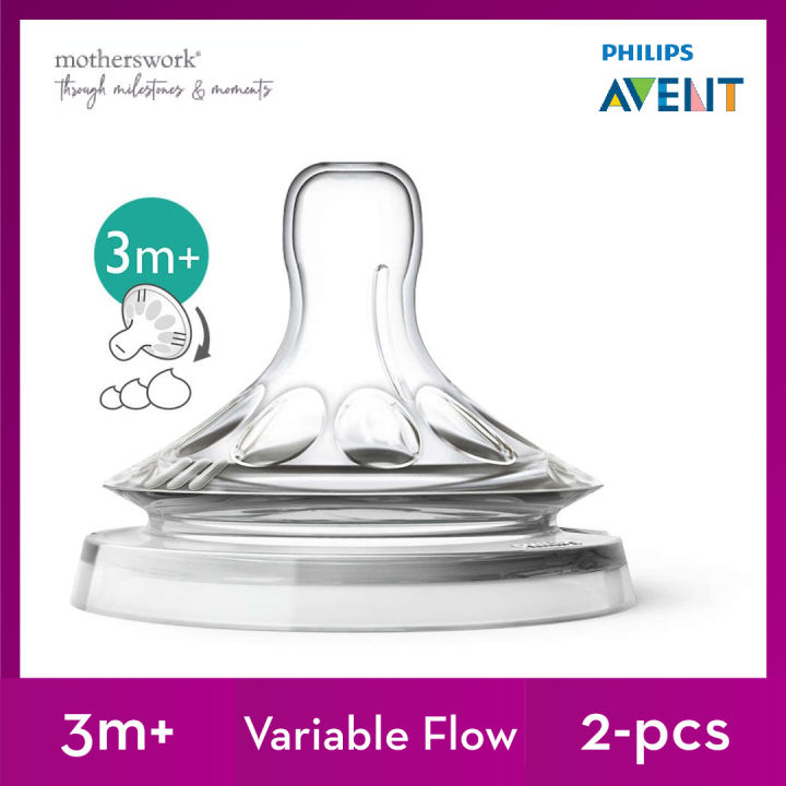 Avent Natural Teats 2 Pack Variable Flow - 3 Months+ | Lazada Singapore