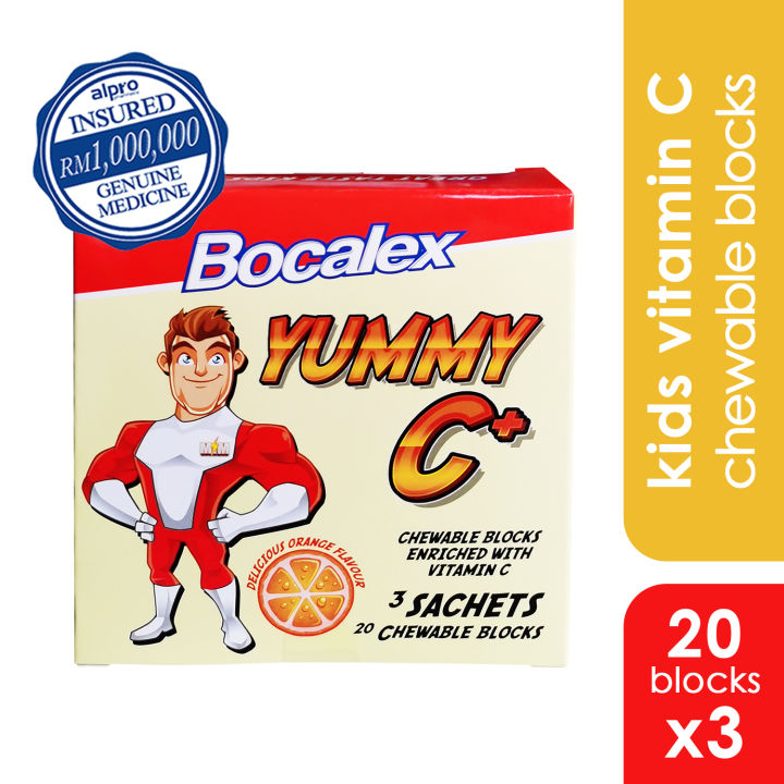 Bocalex Yummy C+ Chewable Blocks (3 X 20S) | Kids Vitamin C | Lazada