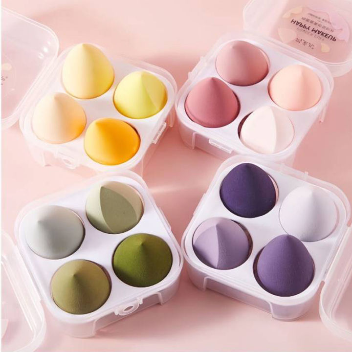 Today Market 4PCS/Box Beauty Sponges Set with Egg Box Beauty Facial Foundation Blending Makeup ...