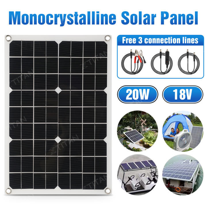 Solar Panel 18V Polycrystalline Solar Panel System Full Set DC 18V ...