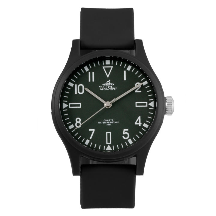 UniSilver TIME SURGE ENGAGER Men's Large Analog White/Black Rubber ...
