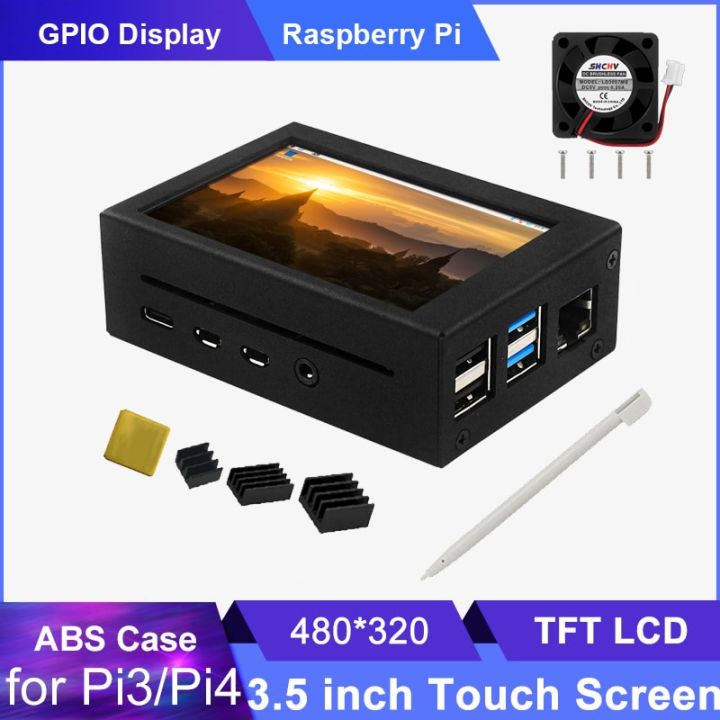 3.5 Inch Raspberry Pi 3 B Plus Touch Screen TFT LCD 480*320 GPIO Display Monitor ABS / Metal ...
