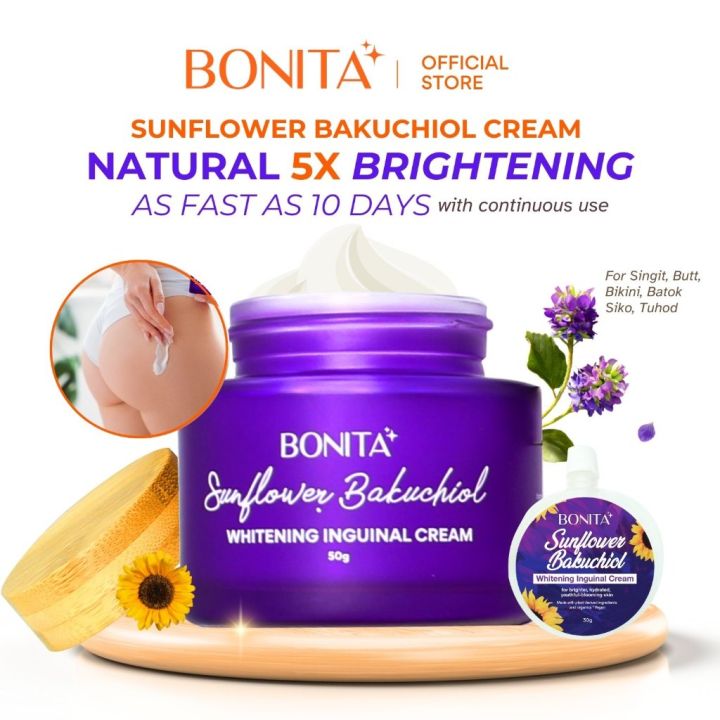 BONITA SUNFLOWER BAKUCHIOL INGUINAL WHITENING CREAM 30G | Pampaputi ng ...