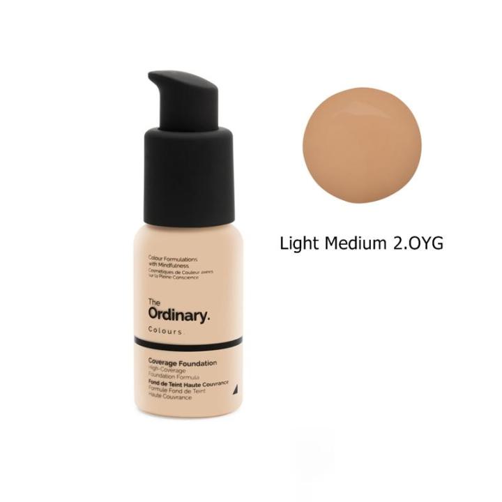The Ordinary Coverage Foundation SPF 15 สี Light Medium 2.OYG (Light ...