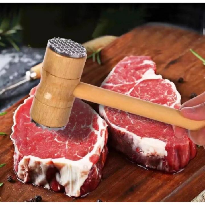Kitchen Meat Hammer Wooden Cooking Tools Tenderizer Steak Beef Chicken ...