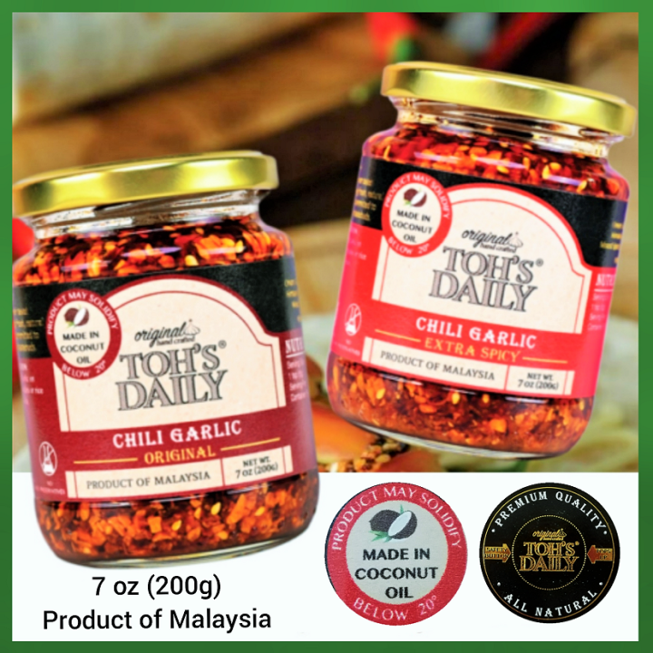 TOH's DAILY Chili Garlic Oil - Original & Extra Spicy | 香辣酥脆辣椒干蒜油 | Lazada