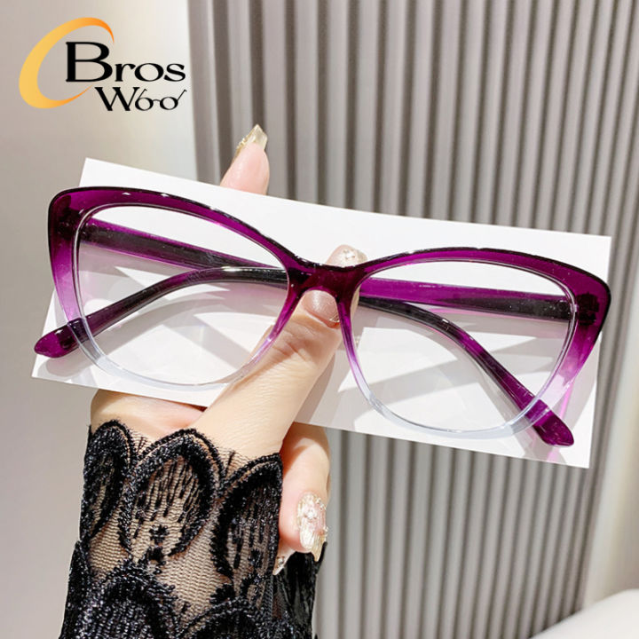 (Bros Woo) Fashion HD Anti Blue Light Cat Eye Reading Glasses for Women ...