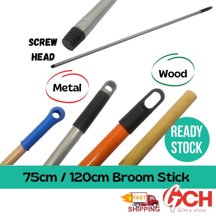 🔥Good Quality 75cm(2feet) or 120cm(4feet) Metal Broom Stick / Wood ...