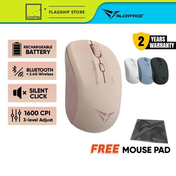 Alcatroz AirMouse Duo 3 Bluetooth + Wireless 2.4G 1600 CPI Silent Mouse ...