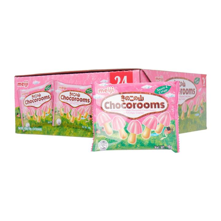 Meiji Chocorooms Strawberry 456G (Box Of 24 Packets X 19G) | Lazada Singapore