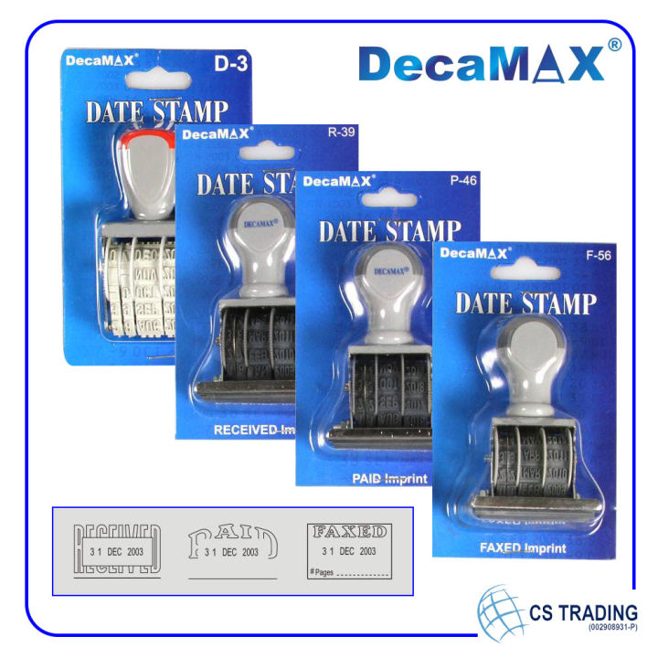 Decamax Date Stamp with PAID / RECEIVED / FAXED | Lazada
