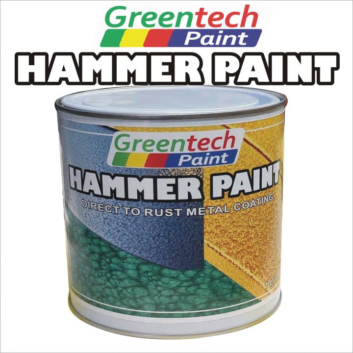 5L HAMMER PAINT ( GREENTECH ) HAMMERED Finish Direct to Rust Metal ...