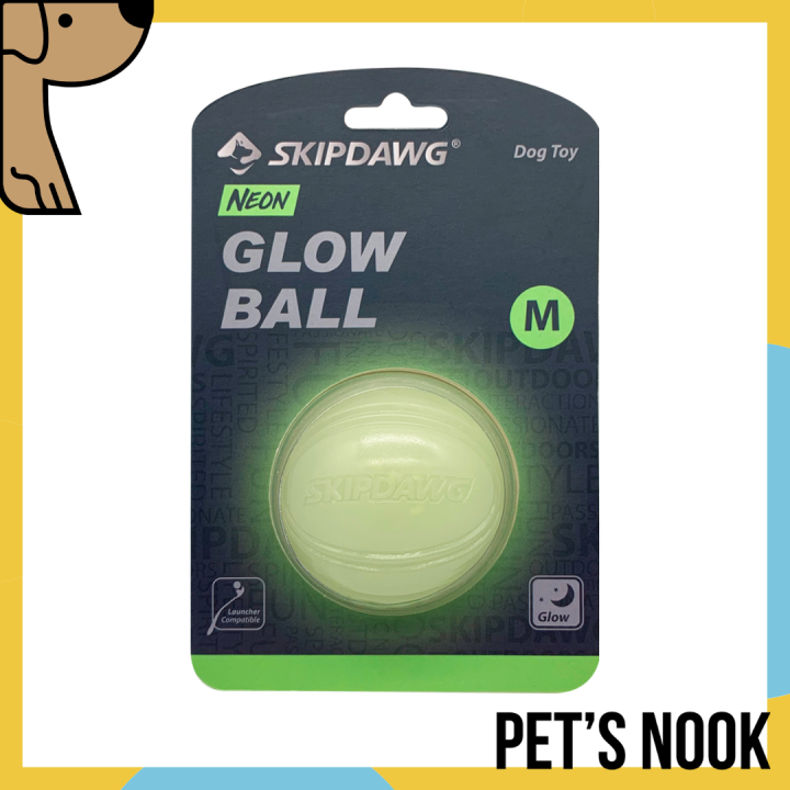 Interactive Squeaky Glow in the Dark Ball - Skipdawg Neon Glow Pet ...