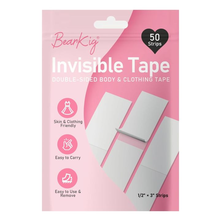 Invisible Tape Double-Sided Body And Clothing Tape 1/2" x 3" - 50 ...