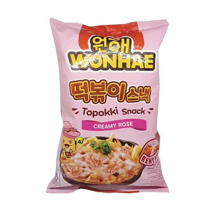 Wonhae - Snack Ekstrudat Bentuk Topokki Rasa CREAMY ROSE - 80 gr ...