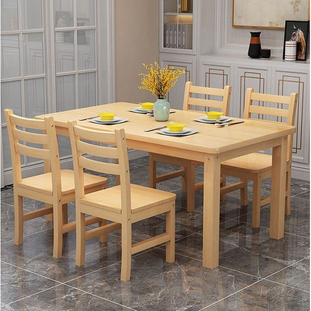 Solid Wood Dining Table Chair 1/2 Layer Meja Makan Kayu Kualiti | Lazada
