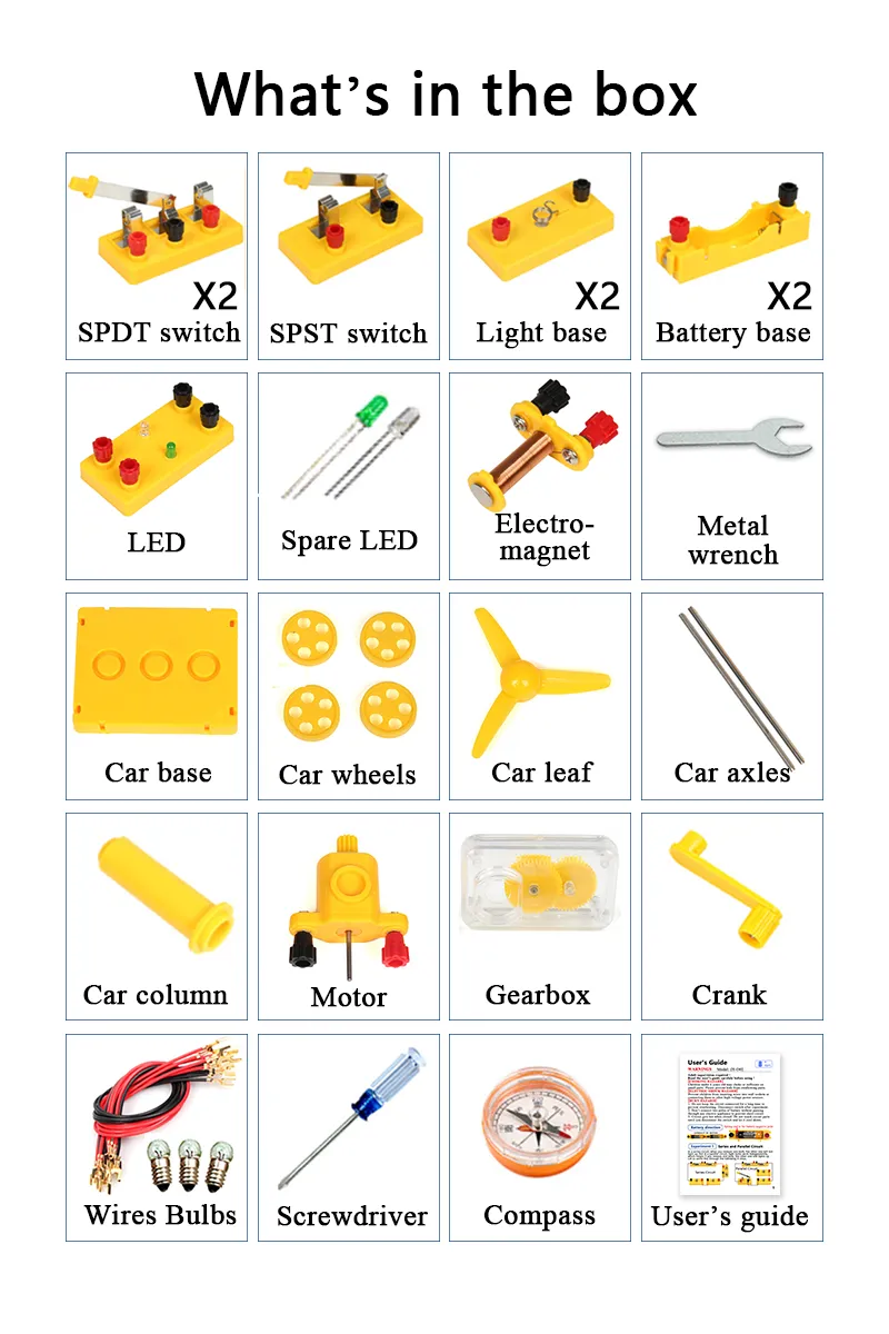9 Physics Electrical Experiments Set Student Electric Circuit Kit Lab ...