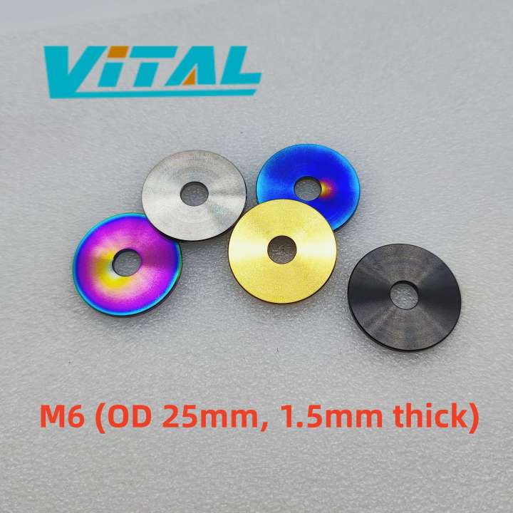 1pc Vitaltitanium Grade 5 Titanium Washers M6 OD25mm 1.5mm thickness ...