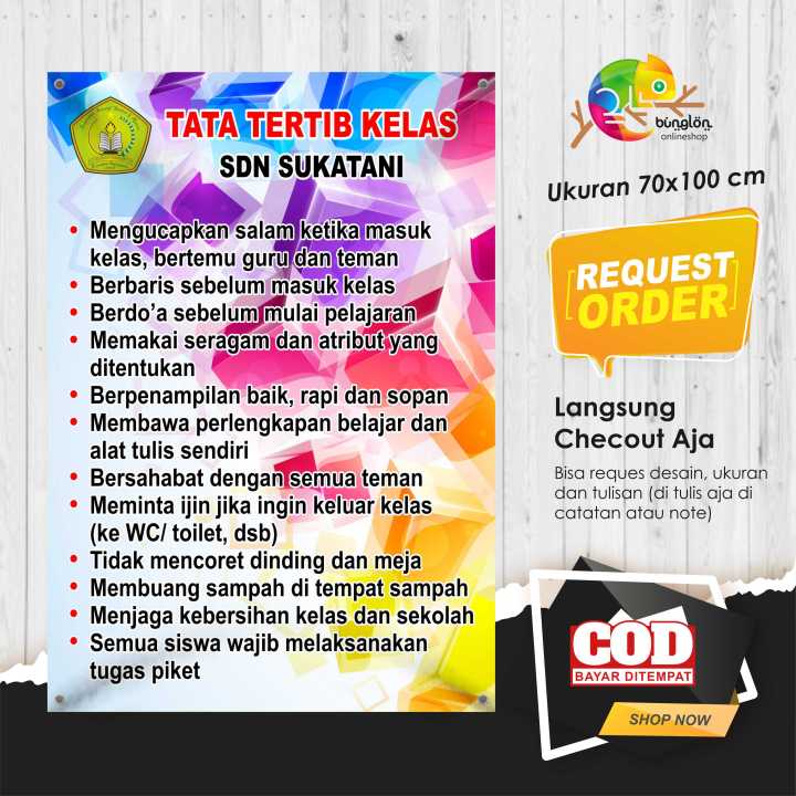 Spanduk Banner Contoh Tata Tertib Sekolah | Lazada Indonesia