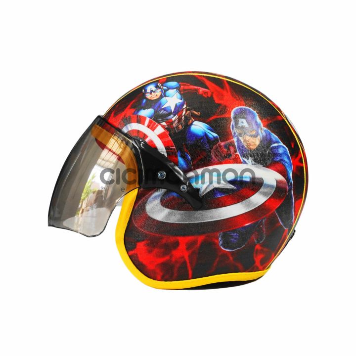 Helm Anak Standart Kaca Half Face Scoopy Original Captain America ...