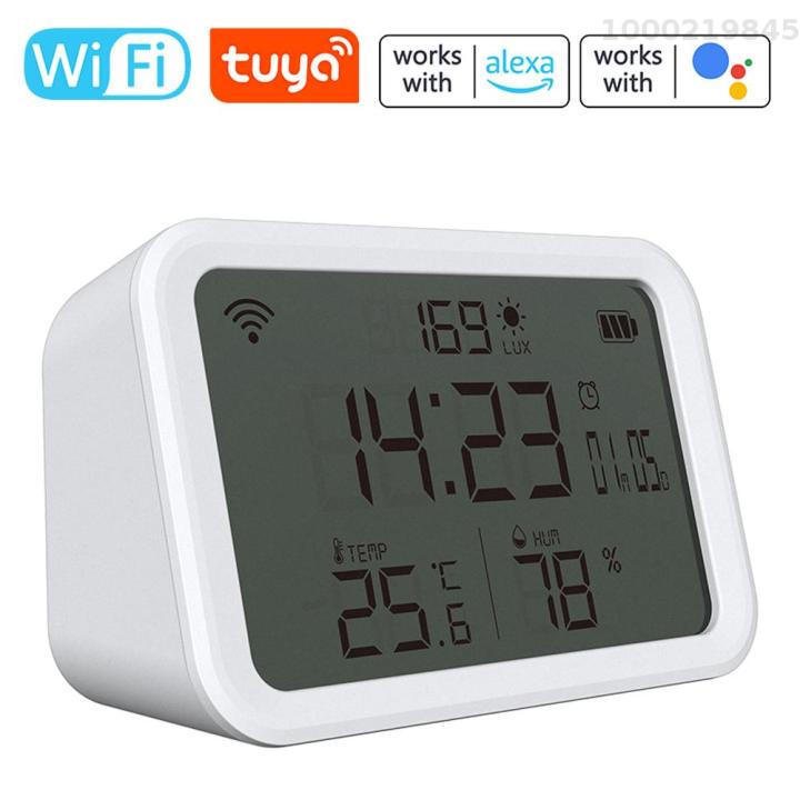 Cảm biến thông minh tuya Wifi nhiệt độ độ ẩm phát hiện ánh sáng đồng hồ ...