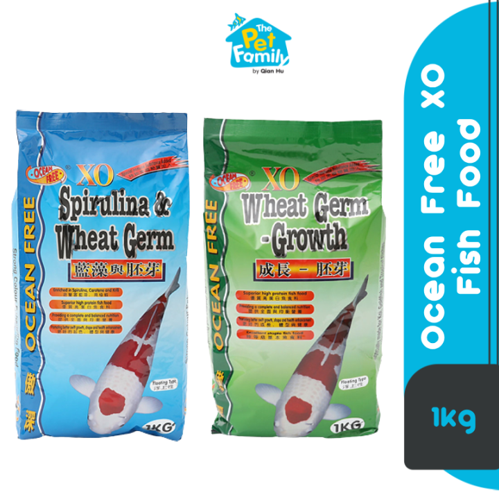 1kg Ocean Free XO Wheat Germ (Growth) / Spirulina and Wheat Germ Fish ...