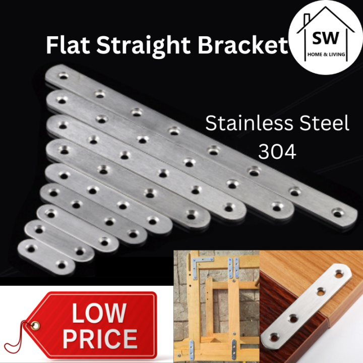 SW Stainless Steel Flat Straight Bracket Joining Bracket sesiku besi ...